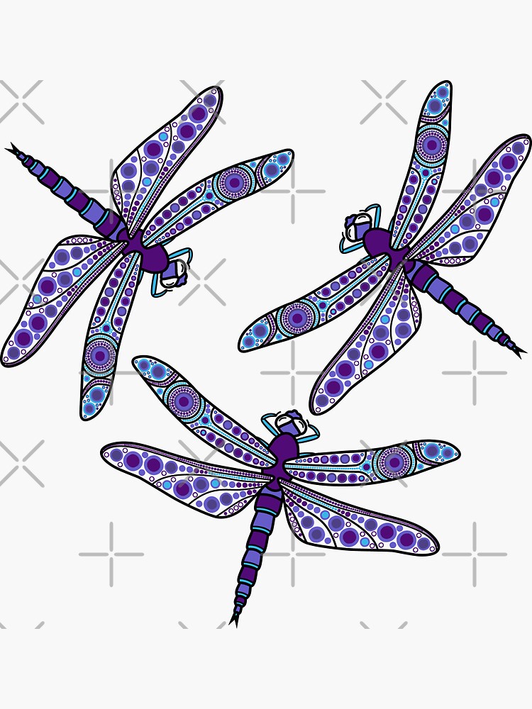 "Authentic Aboriginal Art - Dragonflies" Sticker for Sale by ...