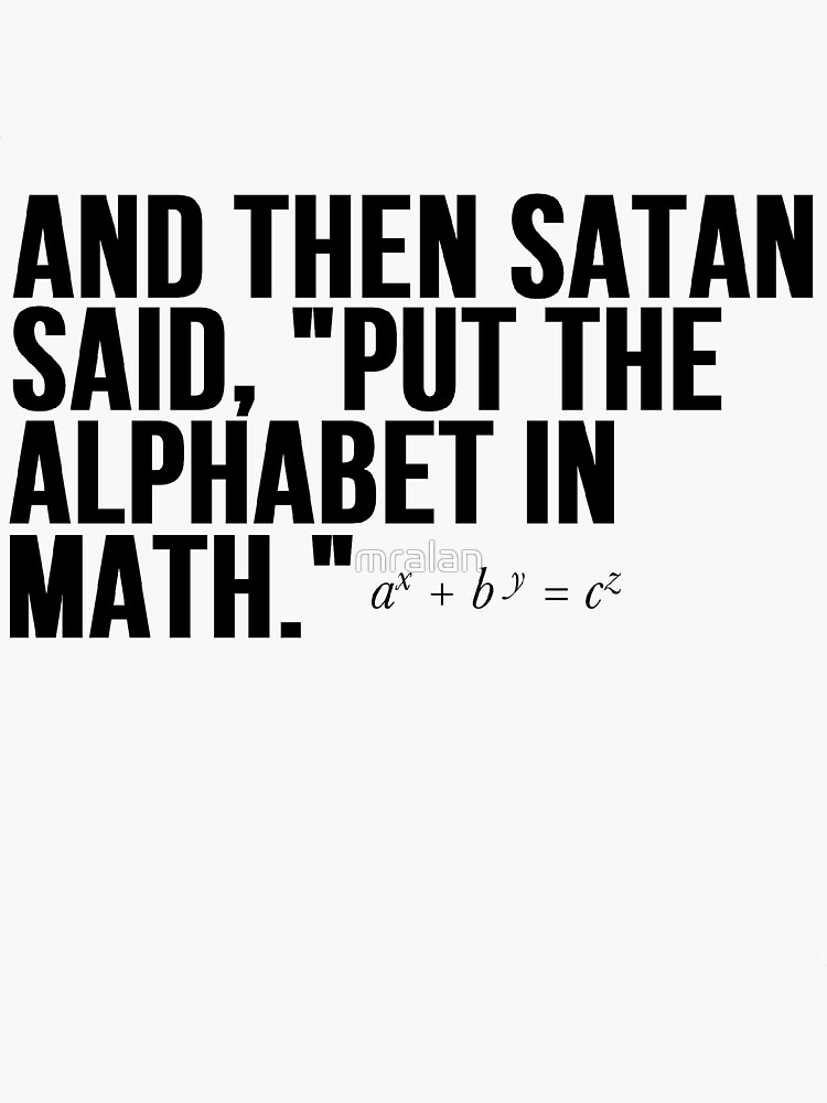 "Satan Alphabet in Math" Sticker by mralan | Redbubble