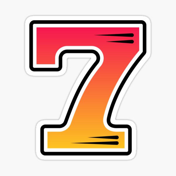 "Lucky Number Seven" Sticker for Sale by C-N-Designs | Redbubble