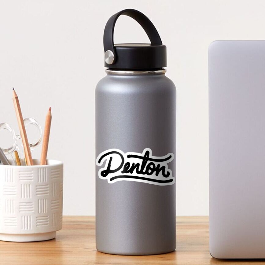 "Brush Script Denton, Texas" Sticker for Sale by austinedwards | Redbubble