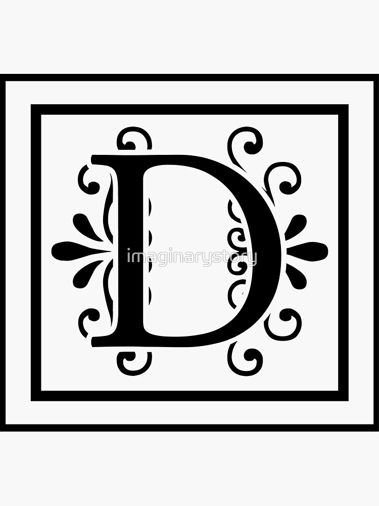 "Letter D Monogram" Sticker by imaginarystory | Redbubble
