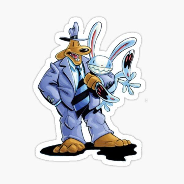 "Sam & Max - Hug Art" Sticker for Sale by FlamingPotato | Redbubble
