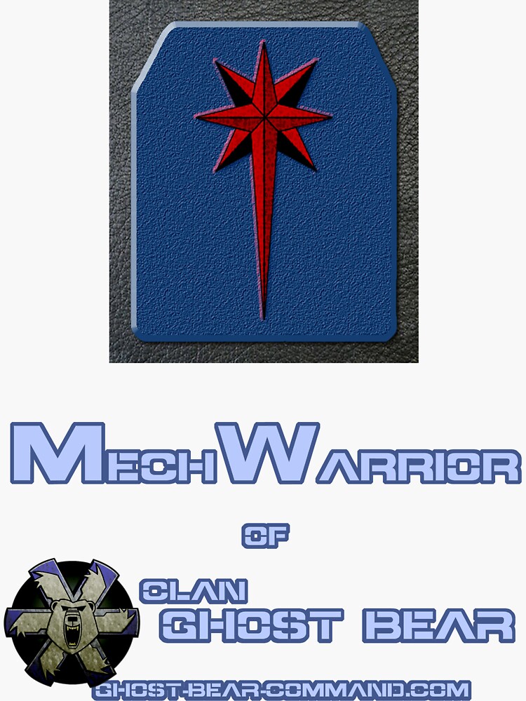 "Clan Ghost Bear Rank: MechWarrior" Sticker for Sale by CGBCoffiNail ...