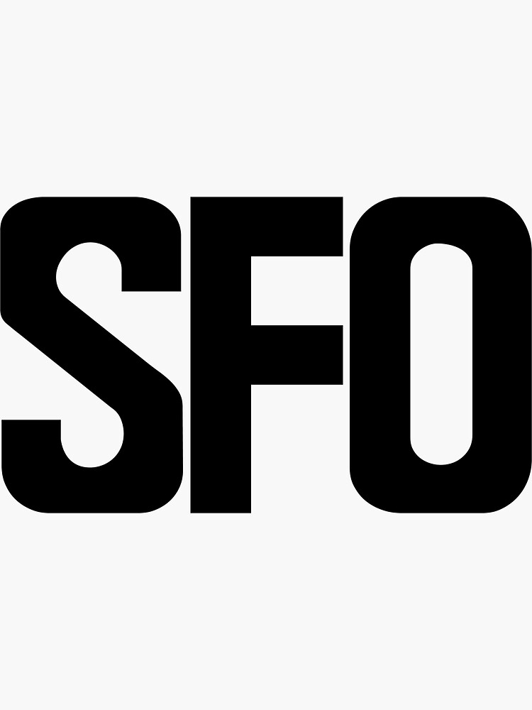 "SFO San Francisco International Airport Black Ink" Sticker for Sale by ...