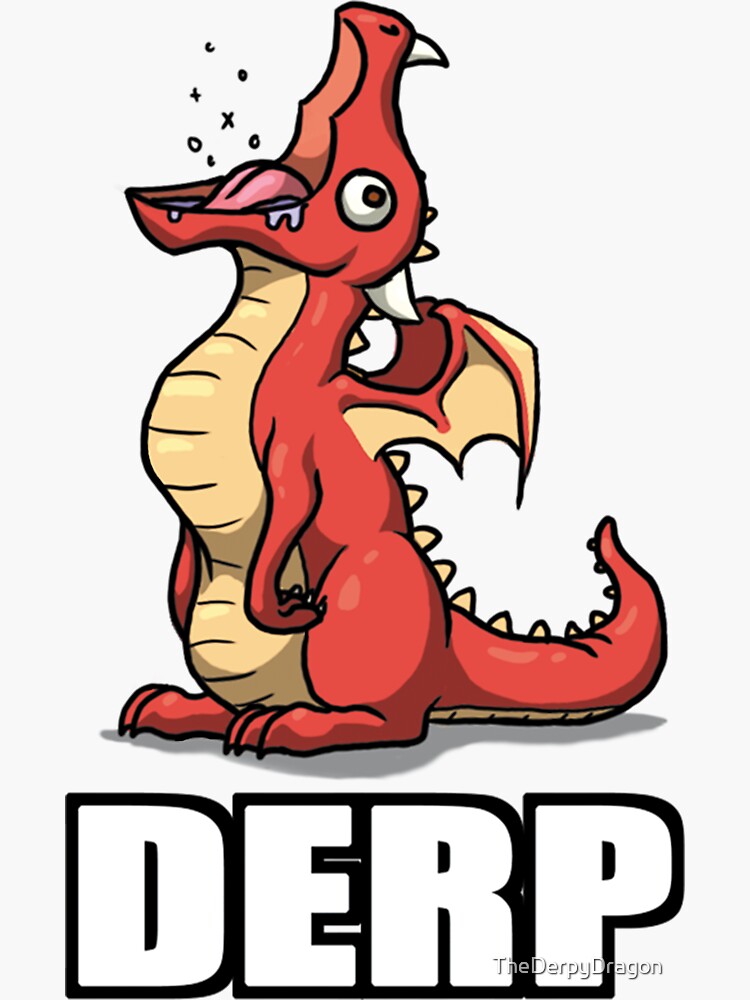 "Derpy Dragon" Sticker by TheDerpyDragon | Redbubble