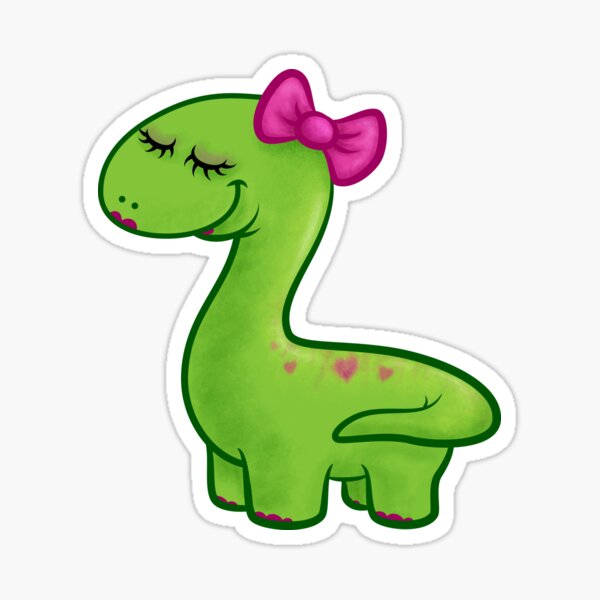 "Rhapsody, the Cute Brontosaurus" Sticker by telurico | Redbubble