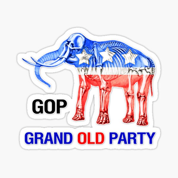 "GOP - The Grand OLD Party" Sticker for Sale by Cleave | Redbubble
