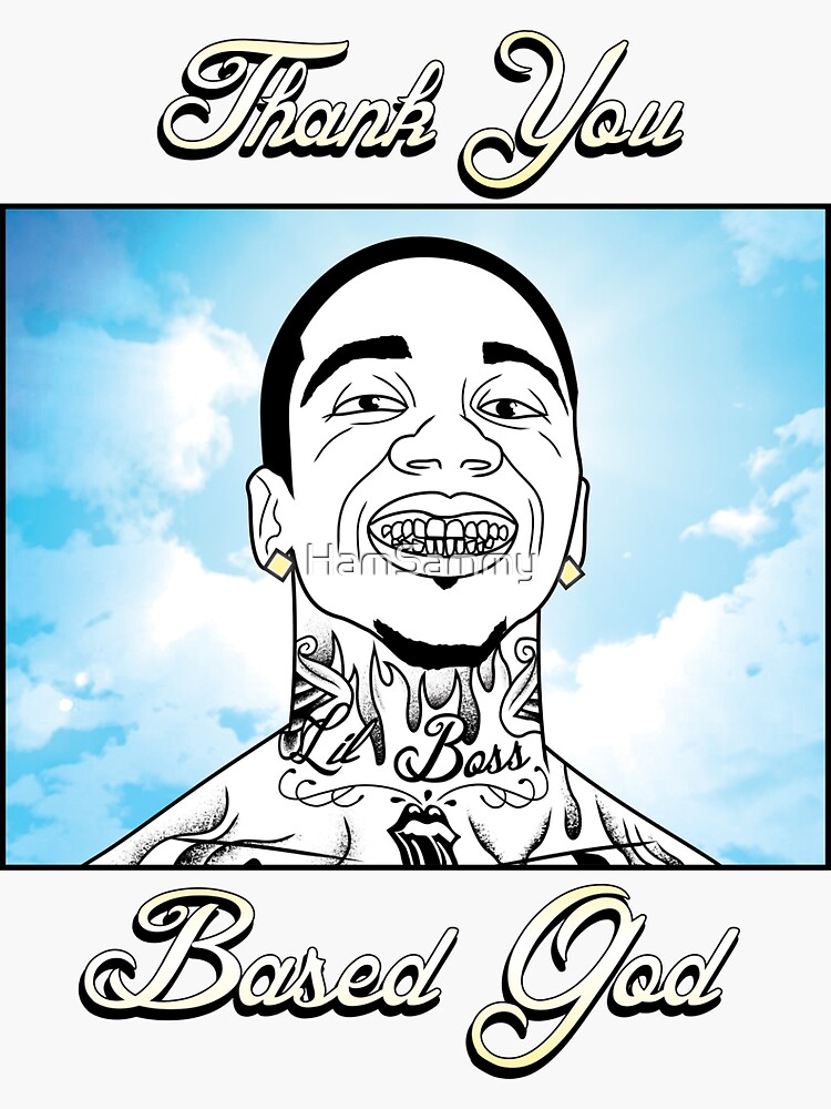 "Thank You Based God" Sticker by HamSammy | Redbubble