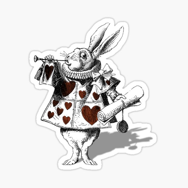"White rabbit heart" Sticker for Sale by manomade | Redbubble