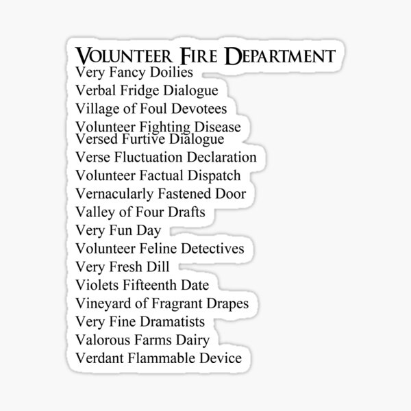 "Volunteer Fire Department" Sticker for Sale by MousMuse | Redbubble
