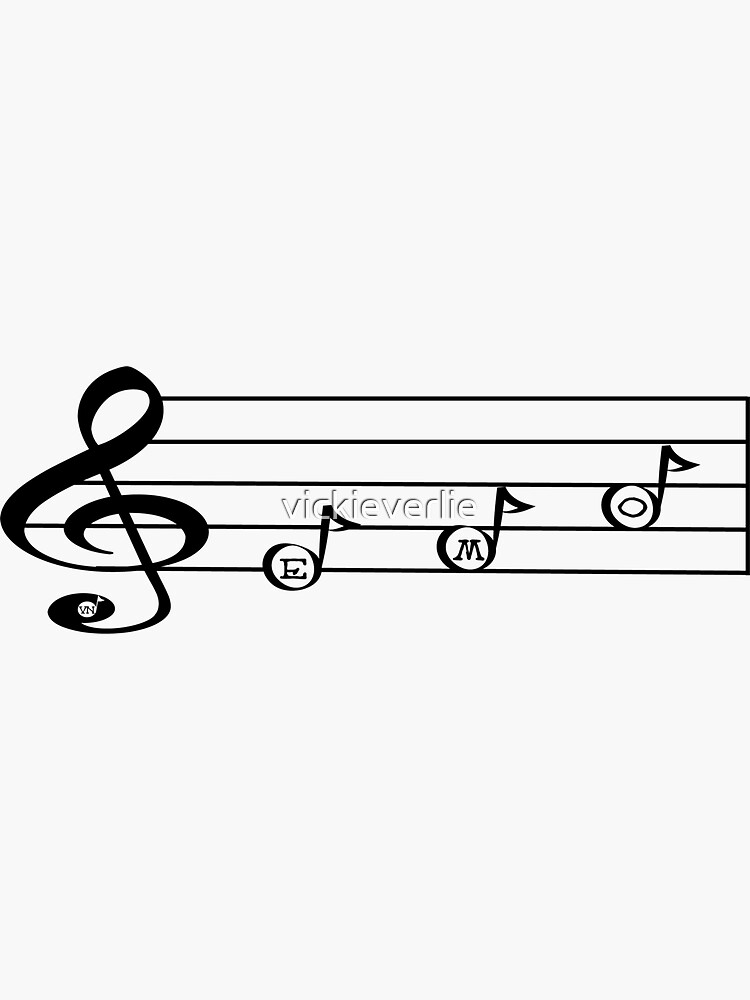 "EMO - Words in Music - V-Note Creations" Sticker for Sale by ...