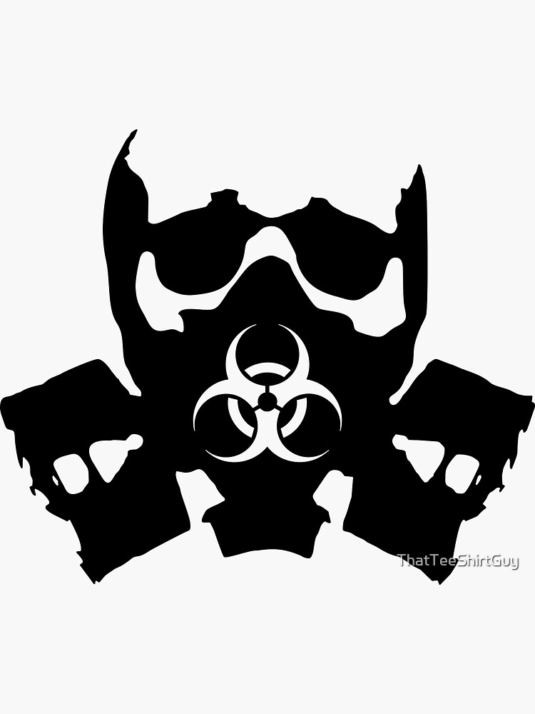 "Biohazard Skull" Sticker by ThatTeeShirtGuy | Redbubble