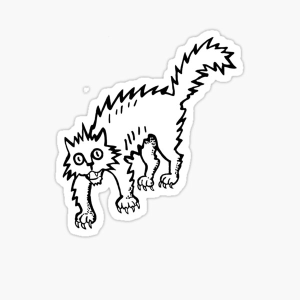 "Scared Cat" Sticker by michaelwpg | Redbubble