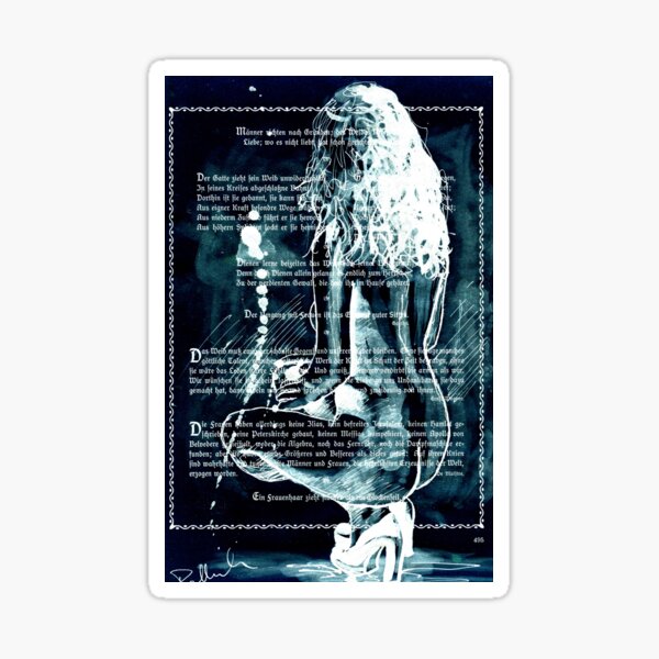 "ink on very old paper negativ scan" Sticker for Sale by julia88554 ...