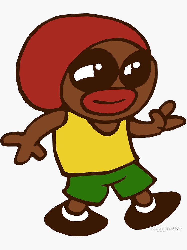 "cartoon rasta reggae afro boy" Sticker by huggymauve | Redbubble