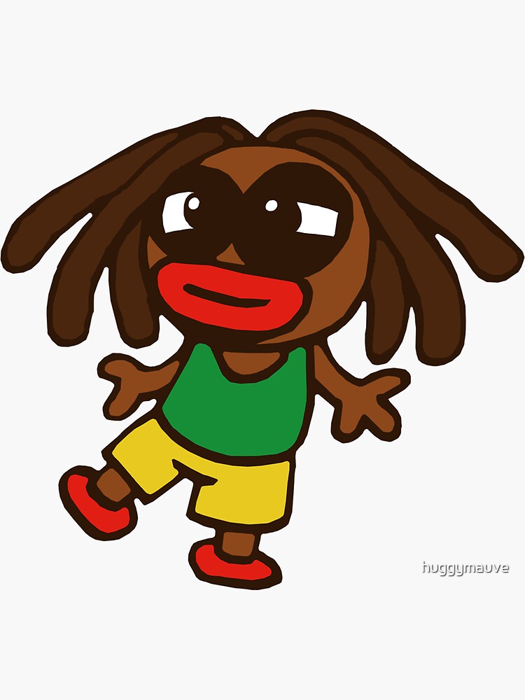 "cartoon rasta reggae afro boy" Sticker by huggymauve | Redbubble