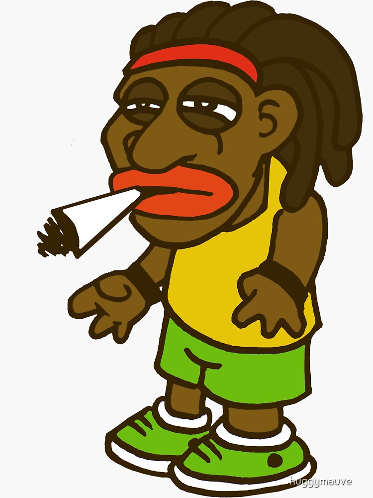 Pegatina «dibujos animados rasta reggae afro chico» de huggymauve ...