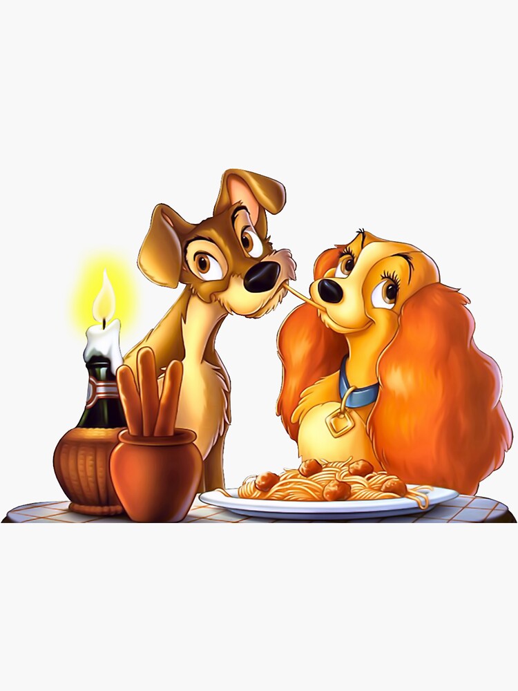 "lady and the tramp" Sticker for Sale by indycosgrove | Redbubble