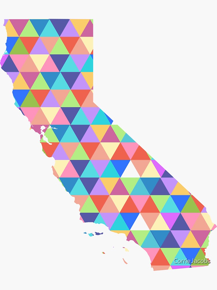 "California Love - Colorful Triangles" Sticker by CorrieJacobs | Redbubble