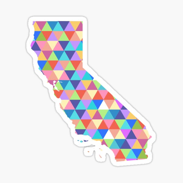 "California Love - Colorful Triangles" Sticker by CorrieJacobs | Redbubble