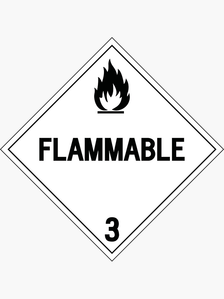 "HAZMAT Class 3: Flammable" Sticker for Sale by rubenwills | Redbubble