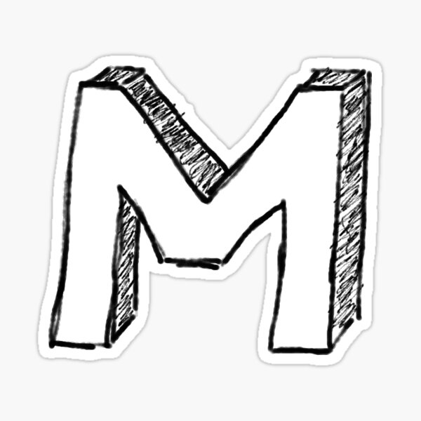 "Doodle - The Mighty "M"" Sticker for Sale by Rawkie | Redbubble