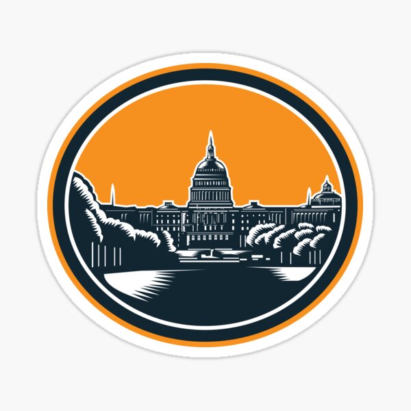"United States Capitol Building Woodcut Retro" Sticker by patrimonio ...