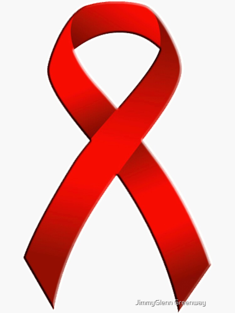 "Classic AIDS Awareness Red Ribbon overlay" Sticker for Sale by ...