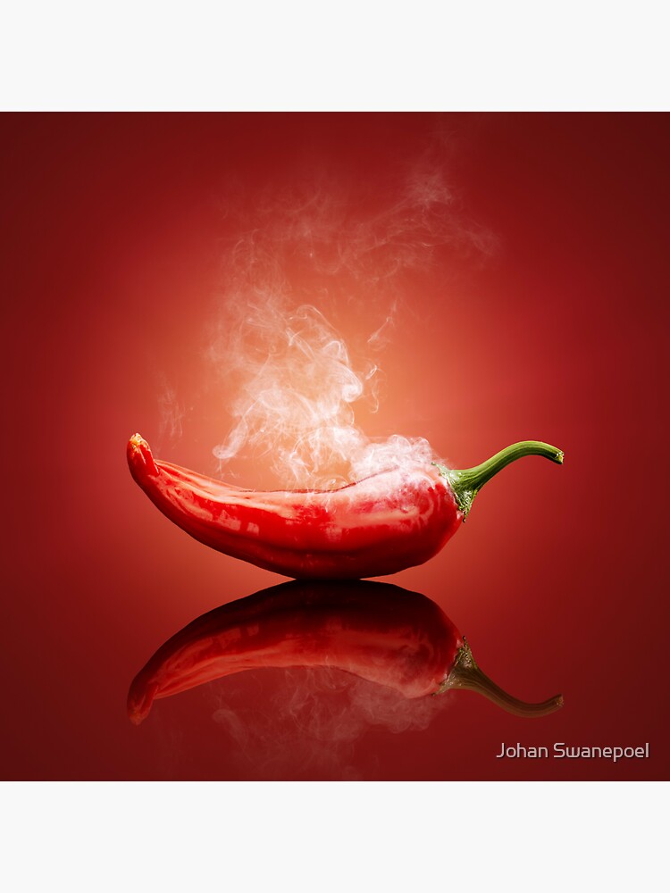 "Steaming hot red chilli " Sticker for Sale by johanswanepoel | Redbubble