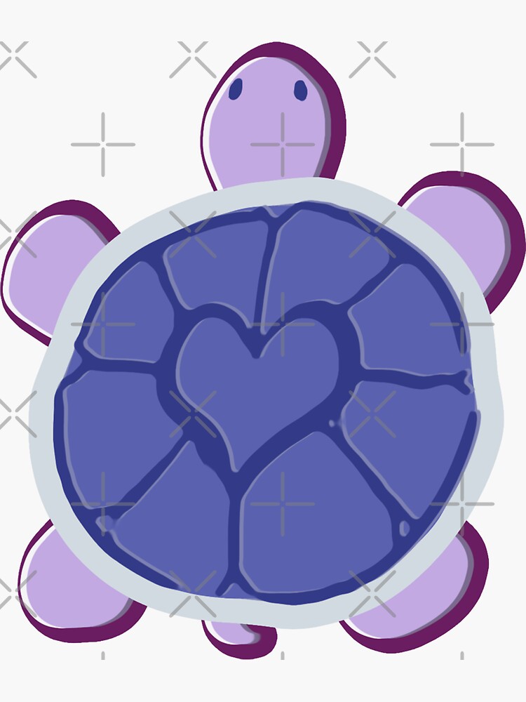"Purple Heart Turtle" Sticker by SaradaBoru | Redbubble