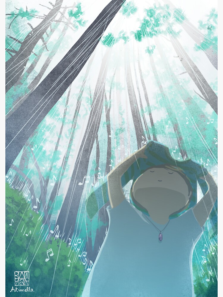 "Notes de pluie - Rain notes" Sticker for Sale by art-mella | Redbubble