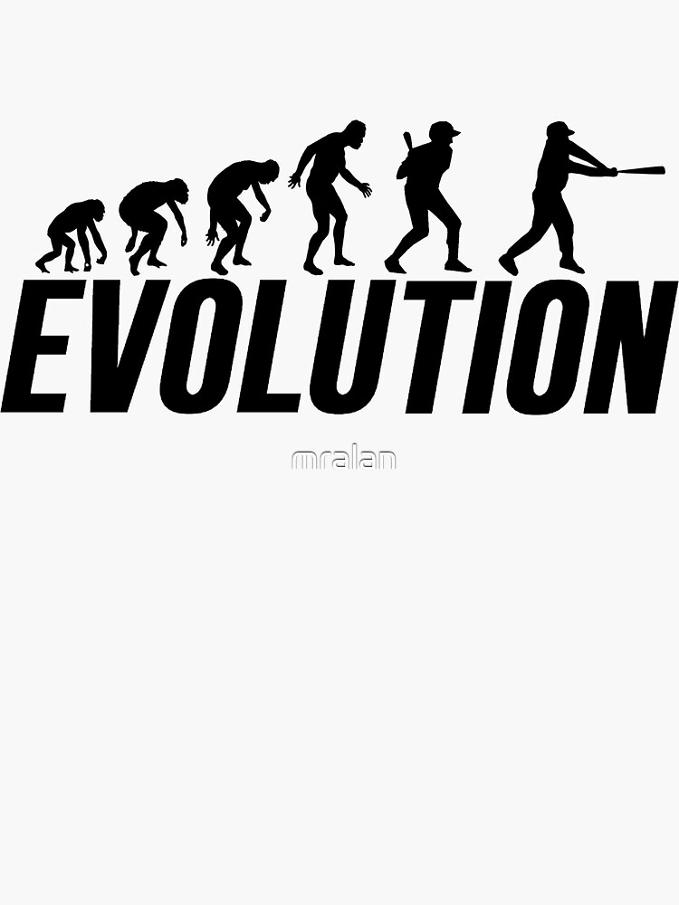 "Baseball Evolution Baseball Player" Sticker by mralan | Redbubble
