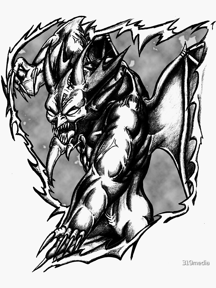 "Demon Tearing V1" Sticker by 319media | Redbubble