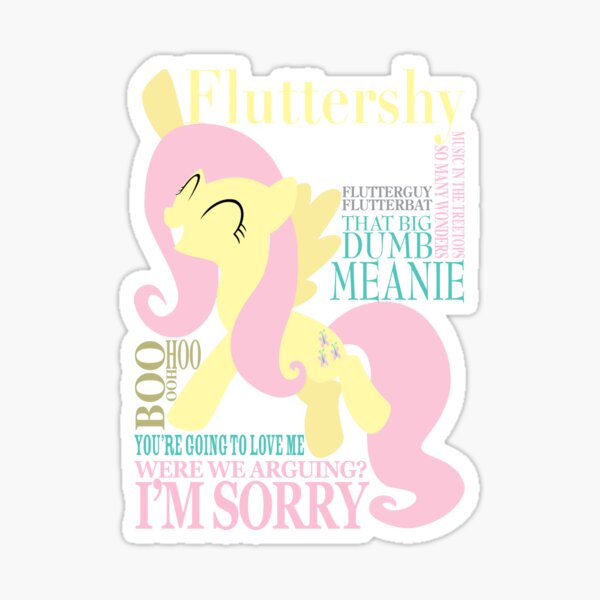 "The Many Words of Fluttershy" Sticker for Sale by AssaultWithCake ...