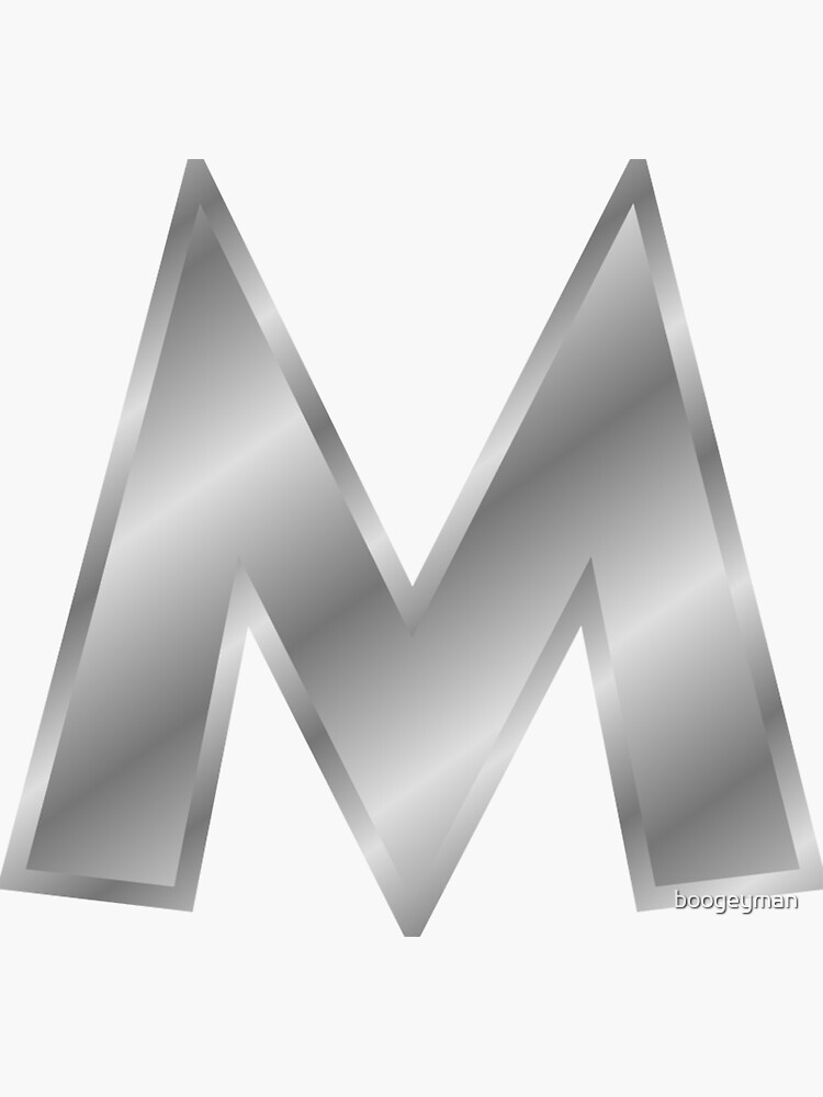 "Silver Effect Letter M" Sticker by boogeyman | Redbubble
