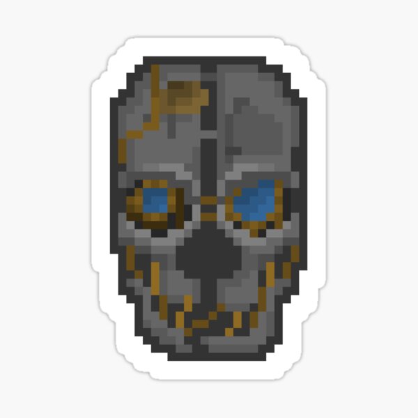 Pegatina «Máscara de Pixel Corvo Attano - Deshonrada» de PixelBlock ...