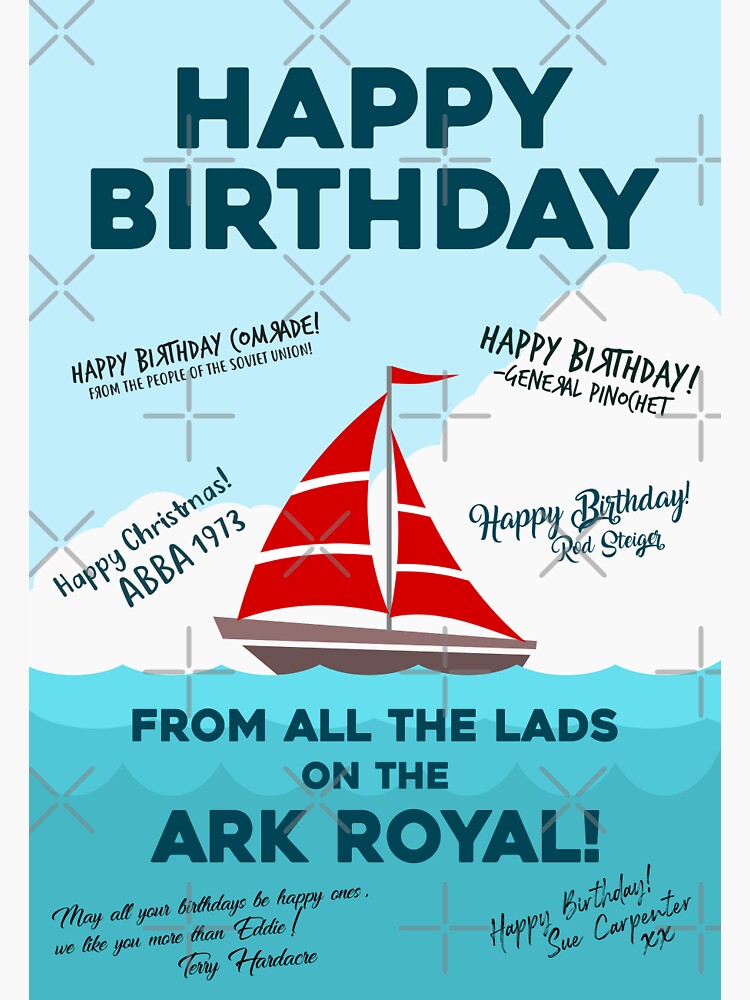 "Bottom Ark Royal Funny Birthday Card" Sticker for Sale by David Speed ...