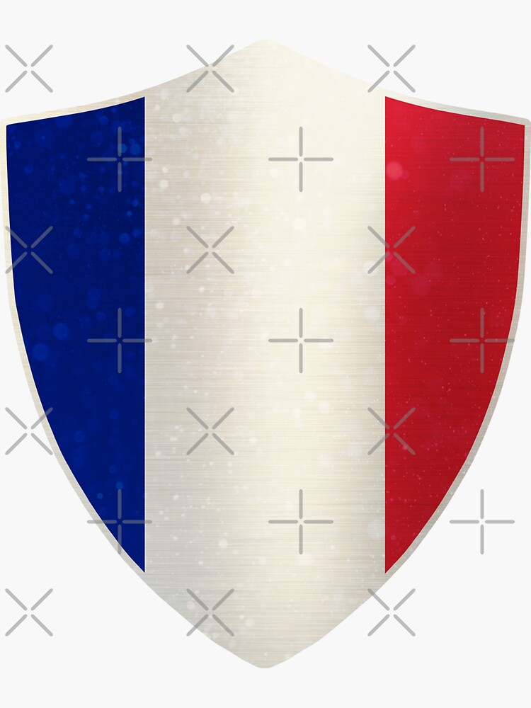 "France Flag Shield" Sticker for Sale by ockshirts | Redbubble