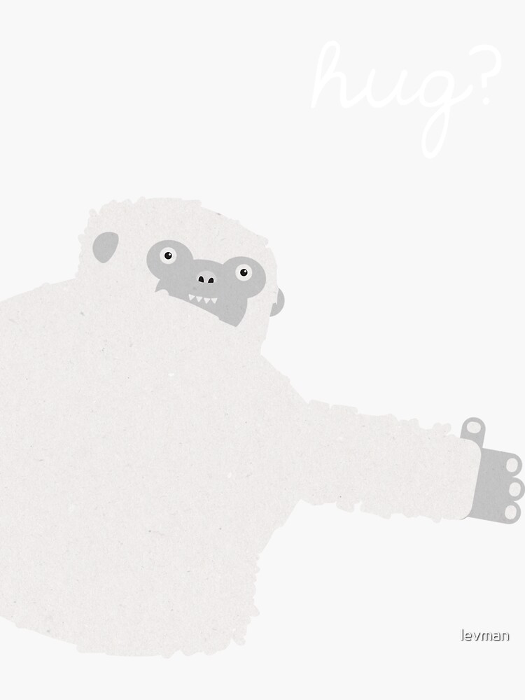 "Yeti Hug" Sticker by levman | Redbubble