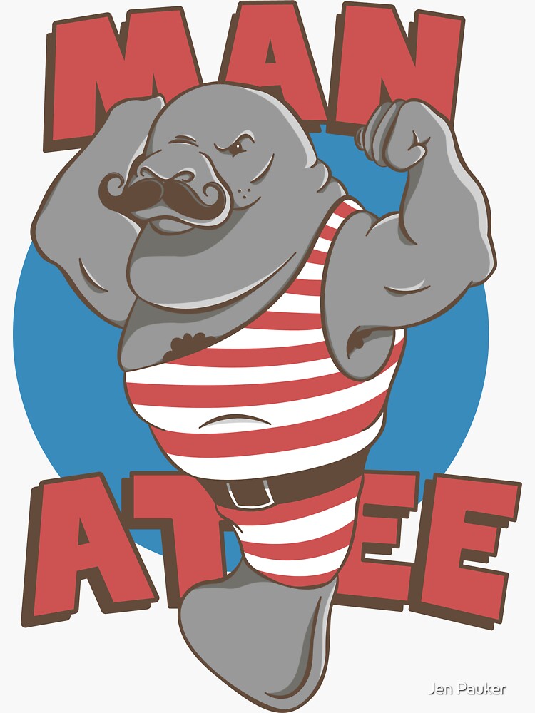 "MANatee" Sticker for Sale by jenpauker | Redbubble