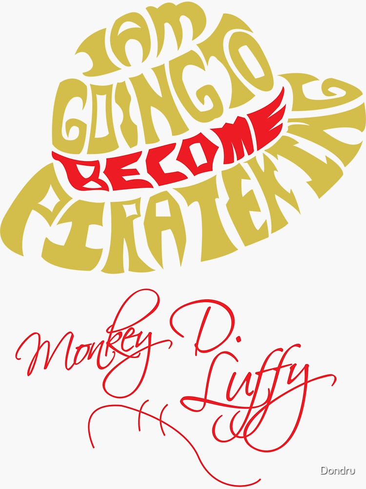 "Mugiwara Typography" Sticker for Sale by Dondru | Redbubble