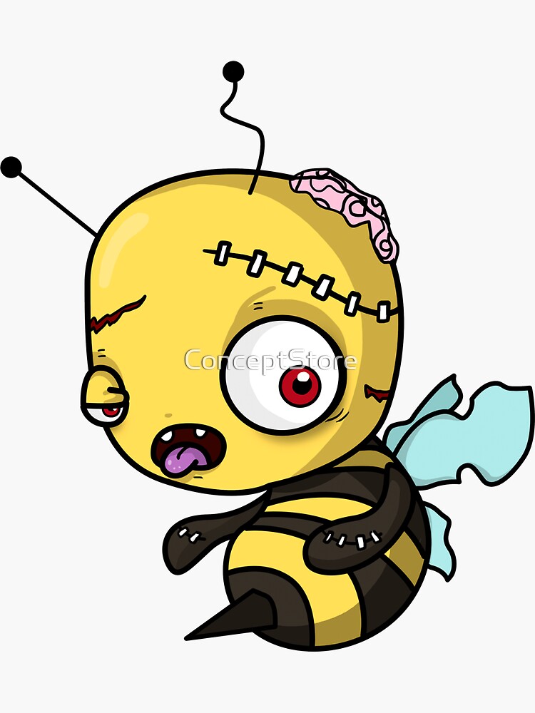 "Bee zombie" Sticker for Sale by ConceptStore | Redbubble