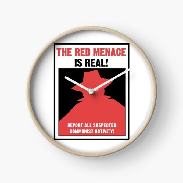 "The Red Menace Propaganda Poster" Clock by Britkek | Redbubble