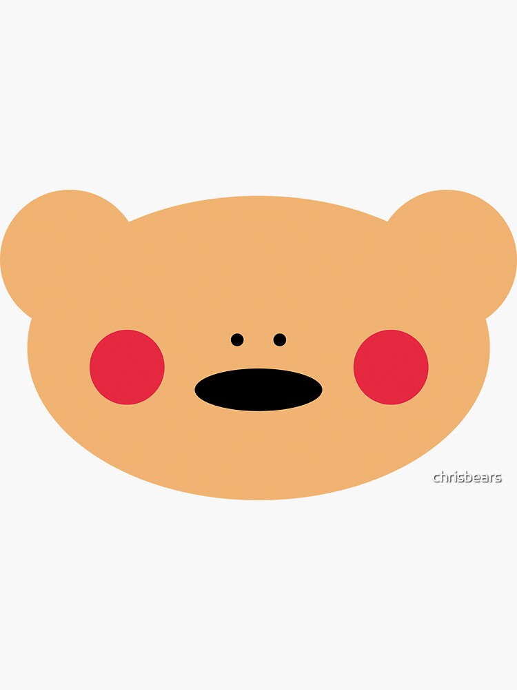 "Teddy-bear has red cheeks" Sticker for Sale by chrisbears | Redbubble
