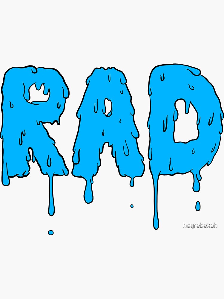 "Totally Rad - Blue" Sticker for Sale by heyrebekah | Redbubble