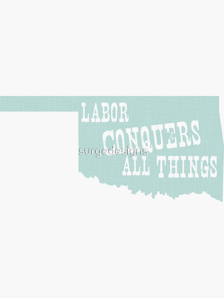 "Oklahoma State Motto Slogan" Sticker by surgedesigns | Redbubble