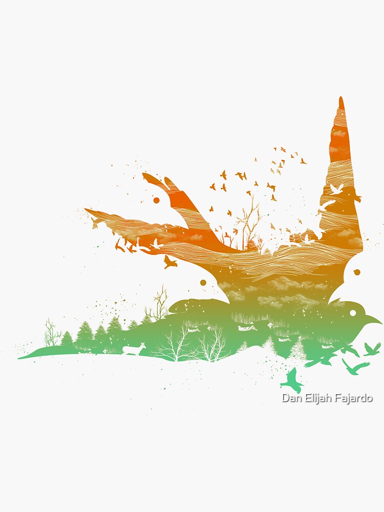 "Fly Back Home" Sticker by dandingeroz | Redbubble