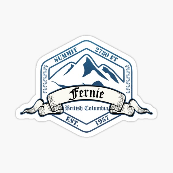 "Fernie Ski Resort British Columbia" Sticker by CarbonClothing | Redbubble