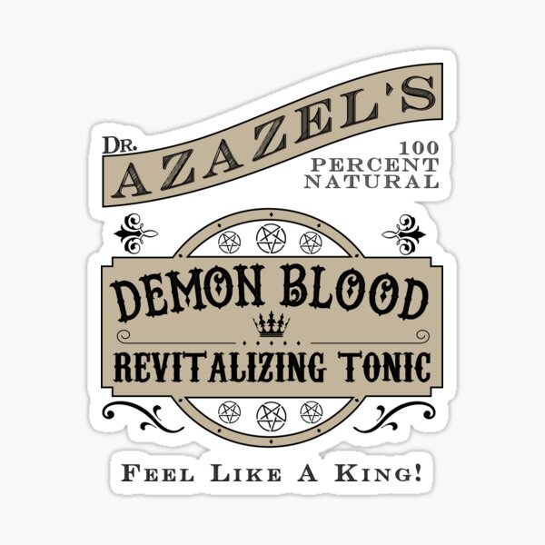 "Doc Azazel's Demon Blood" Sticker by fixedinpost | Redbubble