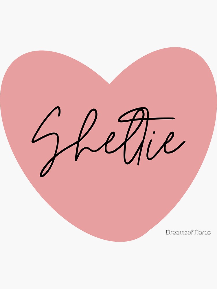 "Sheltie Pink Heart" Sticker for Sale by DreamsofTiaras | Redbubble